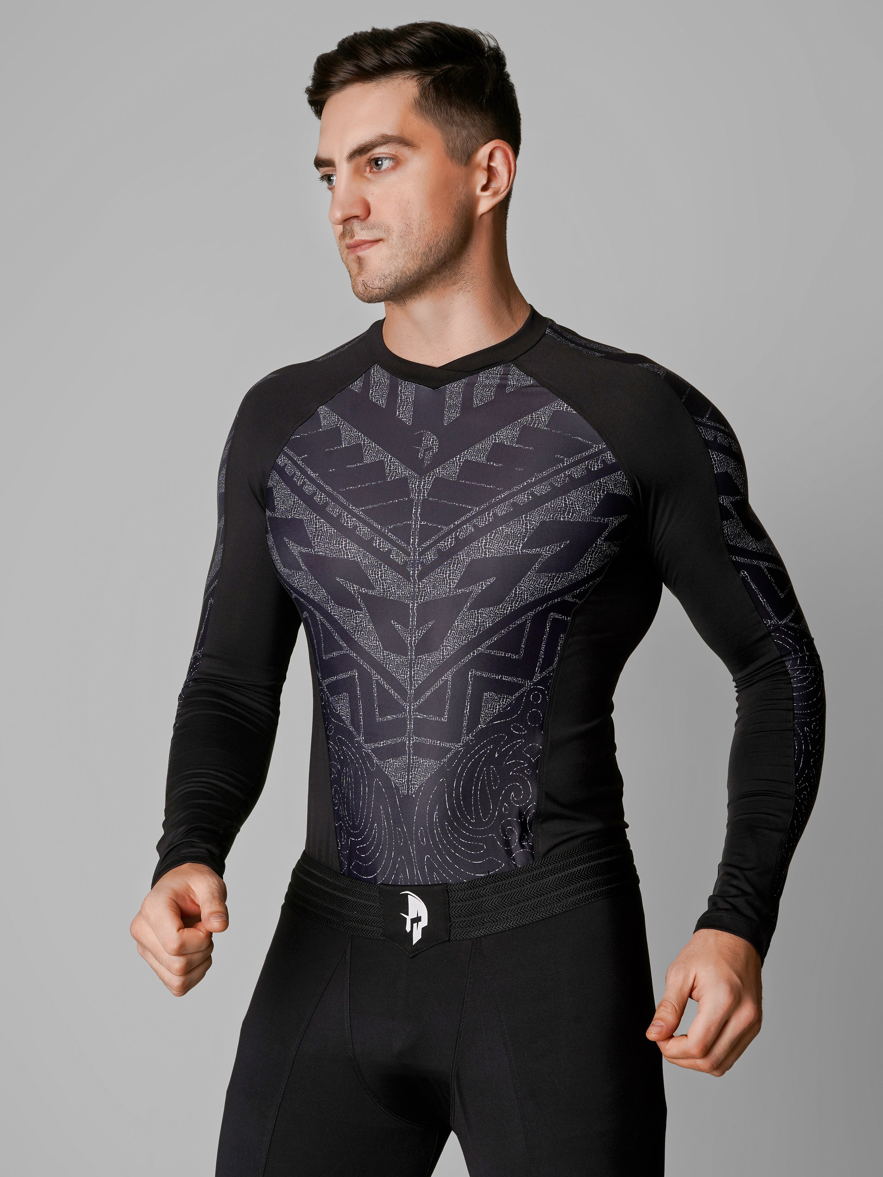 Creed Men's Full Sleeve Compression Top - TĀ MOKO Design (Rash Guard ...